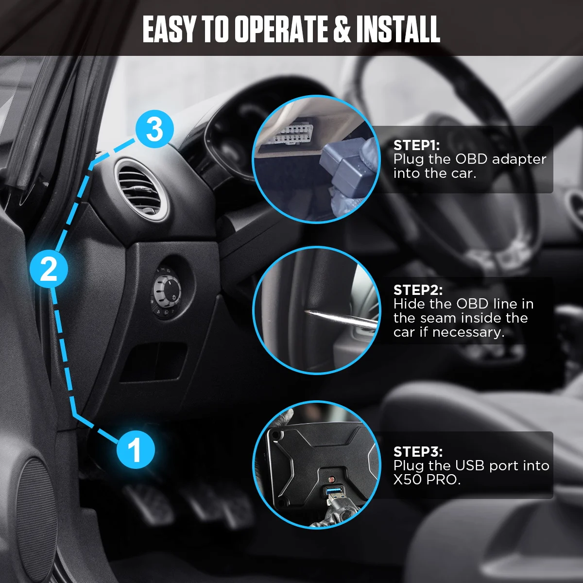 Autool X50 Pro Obd2 Car Diagnostic Tool & Electronic Monitor Odm