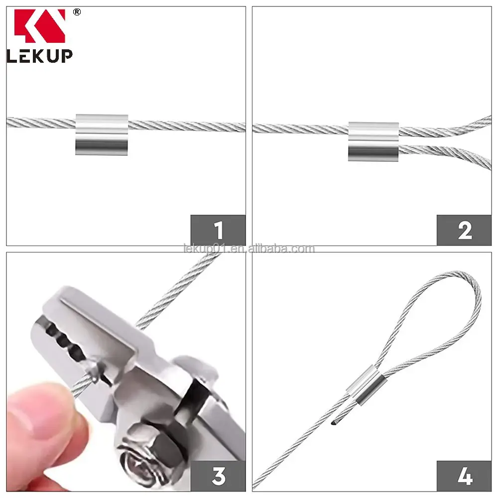 Aluminum Crimping Double Barrel Set Ferrule Loop Sleeve Double Barrel ...
