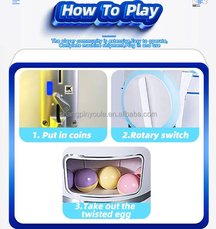 Custom Shopping Mall Twist Egg Game Capsule Gashapon Automatic Vending ...