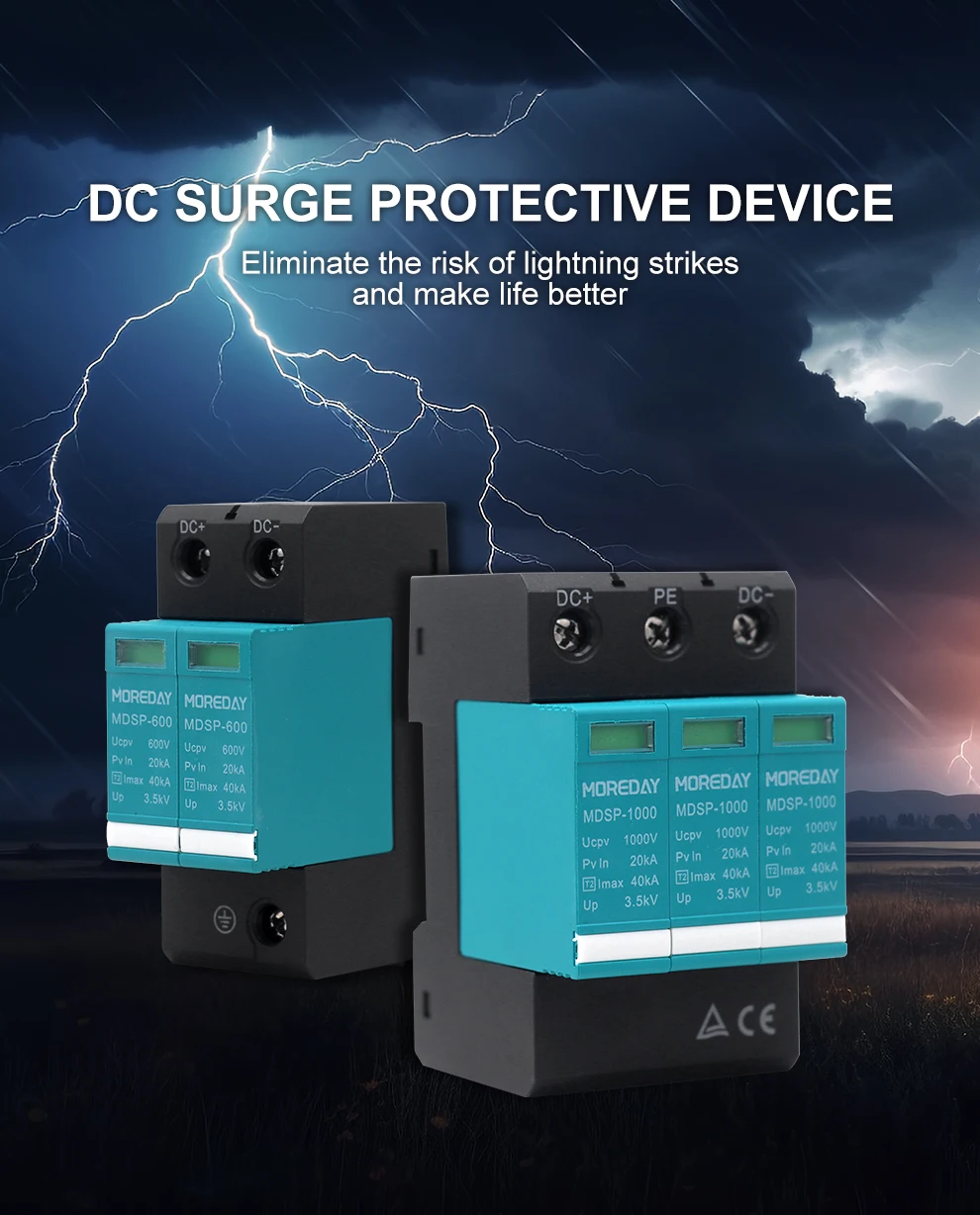 Moreday Dc Spd Pv Power 40ka For Solar Photovoltaic Surge Arrester Protection Brand Factory 2p ...