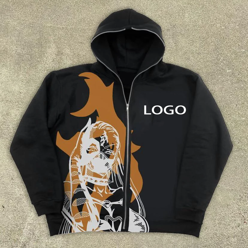 New Stylish Full Printing Zip Hoodie Custom Logo 100% Cotton ...