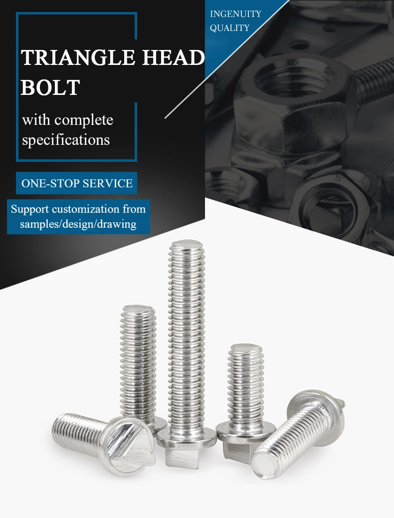 High Strength Metric Steel Triangle Head Bolts - Buy Triangle Thread ...