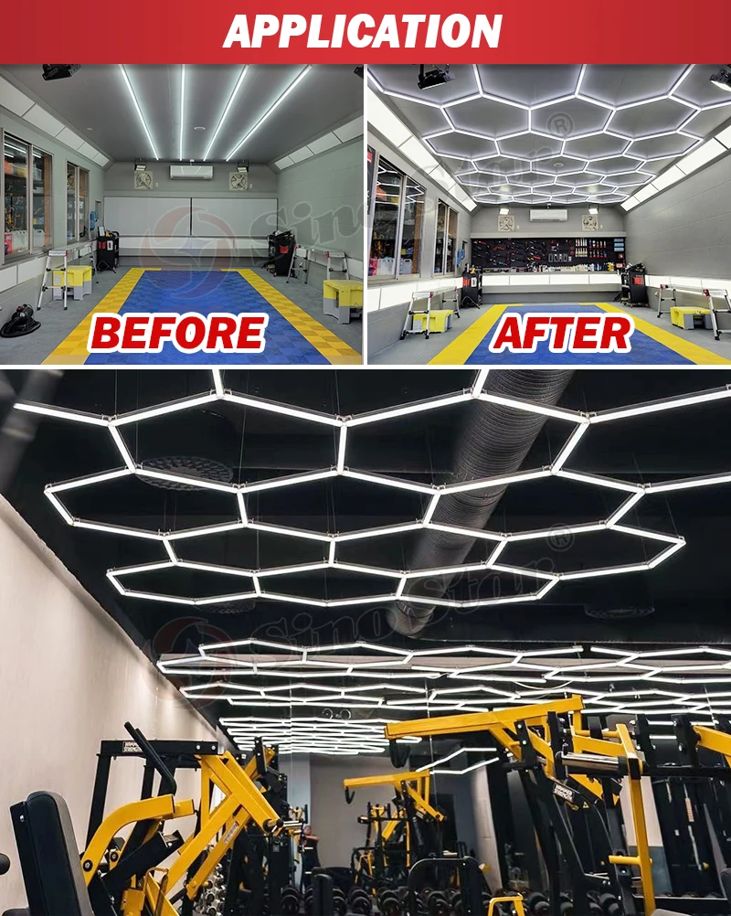 STC202 the Customized LED Workshop Hexagonal Light with the One-step ...