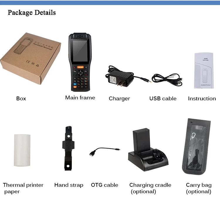 Pda De Logística De Mano De 4 Pulgadas Con Impresora Incorporada ...