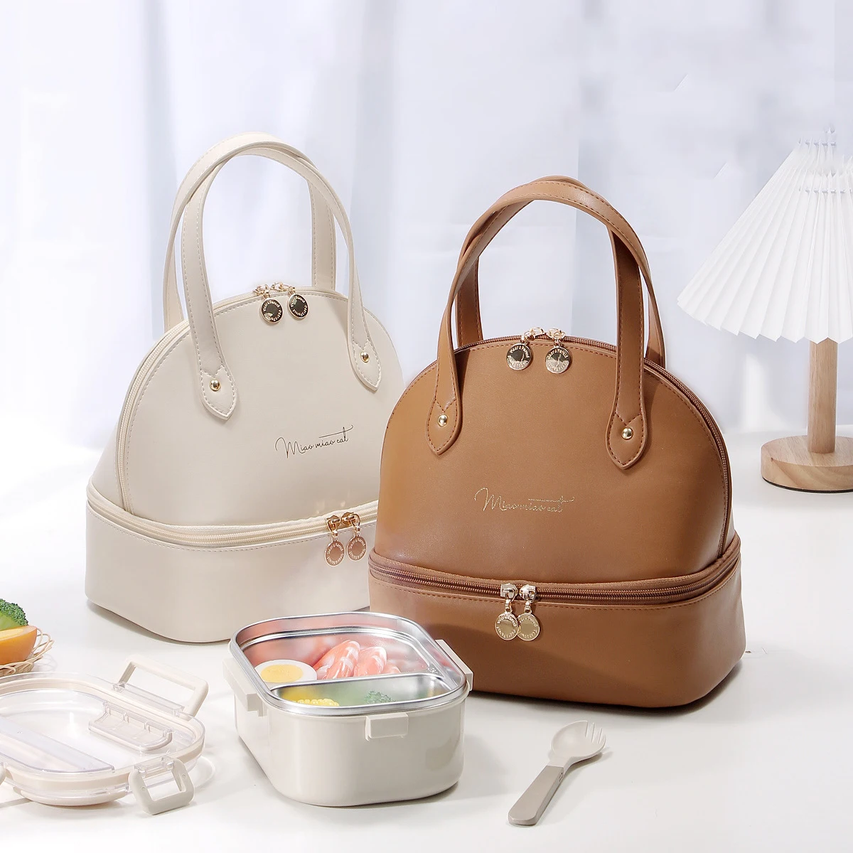 Lunch Bag For Women Insulated Lunch Bag Pu Leather Small Lunch Bag For ...