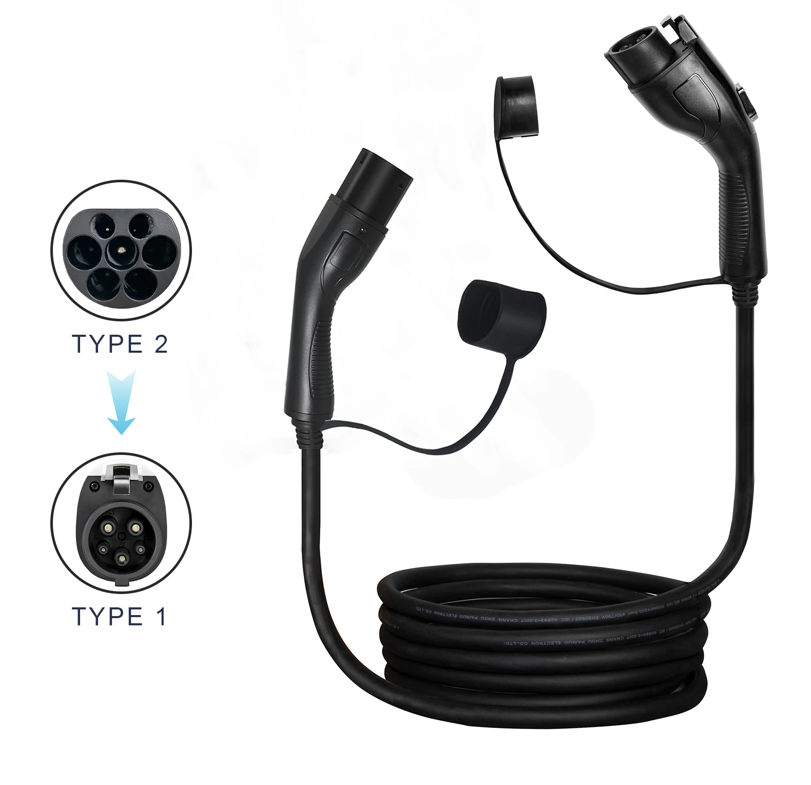 Evse Ev Wallbox 16a 32a Type 2 To Gbt Gb/t Ev Charging Cable 3.5kw 7kw ...