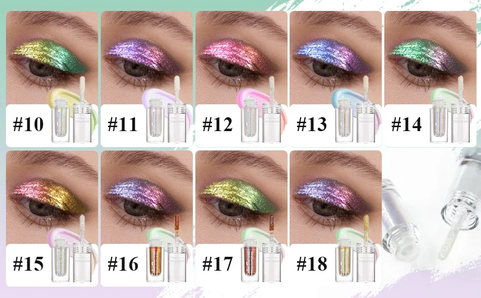 Fashion New Makeup Pigmented Liquid Eyeshadow 8 Color Duochrome ...