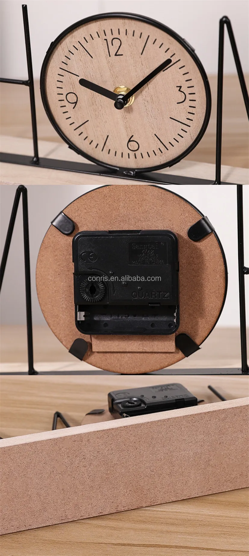 Modern Simple Design Metal Desktop Desk Table Clock Needle Electronic ...
