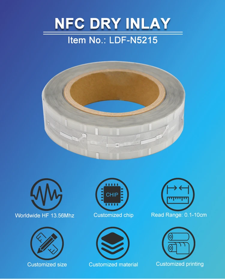 Wholesale Square Printable Logo Rfid Tag Nfc Sticker Dry Inlay In Roll ...