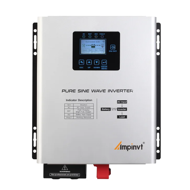 Ampinvt 3kw 5000kva 24v 48v Pure Sine Wave Invert Off Grid Solar Power ...