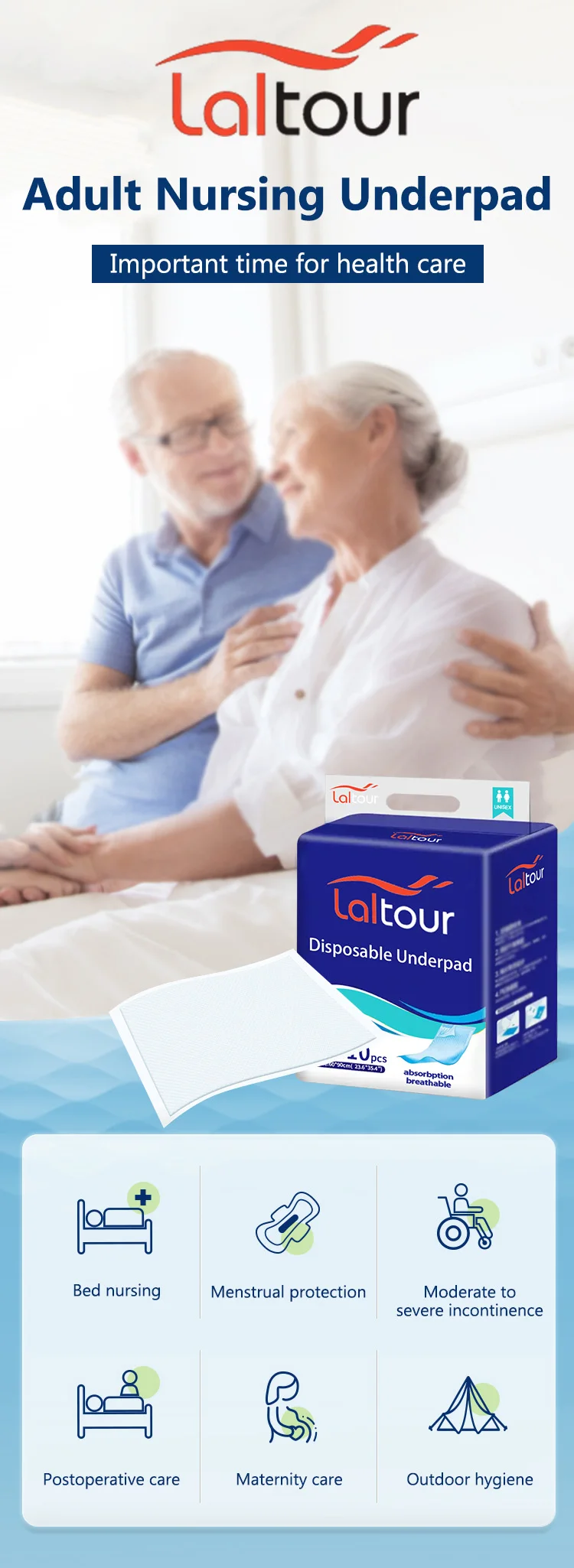 Hospital Disposable Adult Diaper Bed Mat Underpads Incontinence Dignity ...