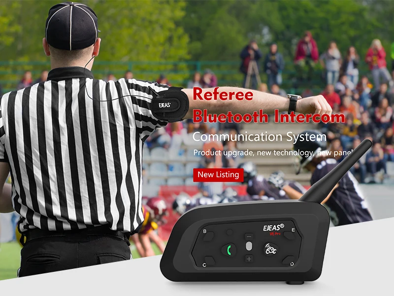 Ejeas V6c 800m Football Referee Walkie Talkie Referee Headset Intercom ...