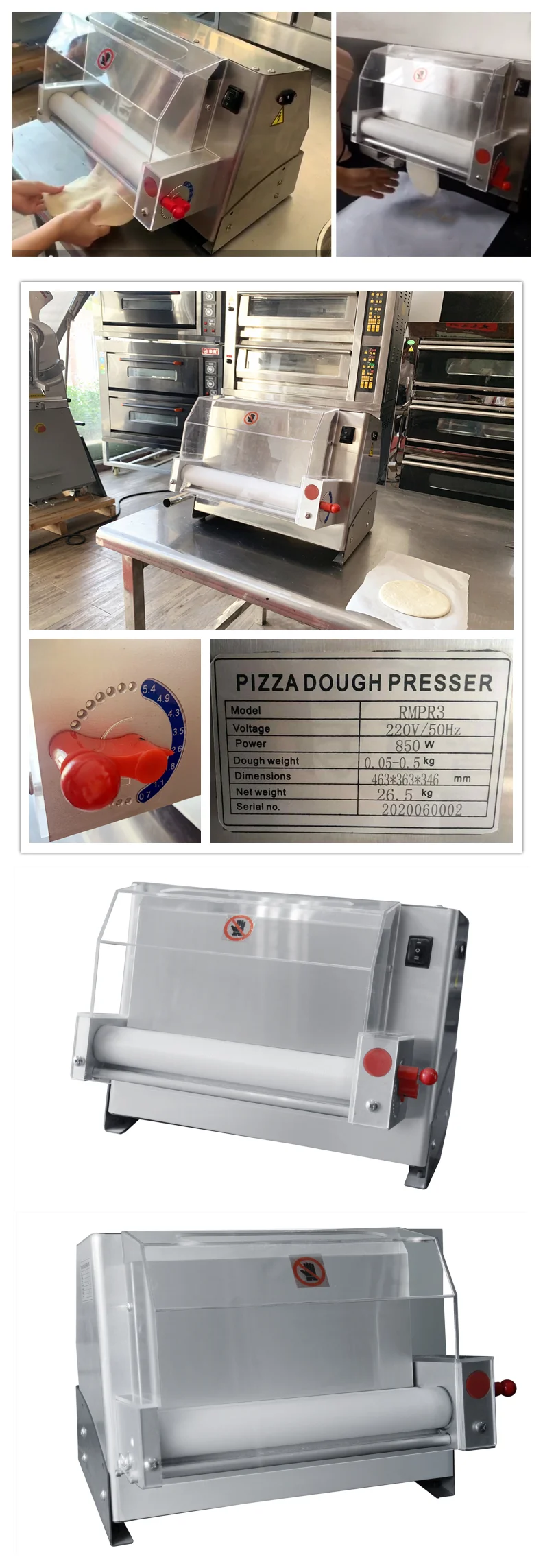 Portable Countertop Over Counter Table Top Small Pizza Dough Sheeter ...