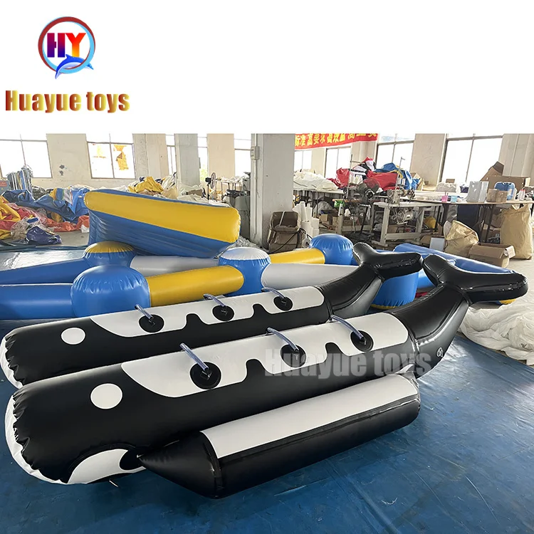 Large Portable Inflatable Shark Banana Fish Toy Cute Canvas Sail Boat ...