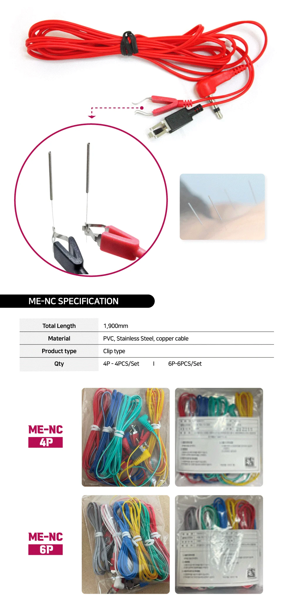 Wiltree Me-nc 4p 6p High Quality Hot Selling Factory Direct In Vitro Physical Therapy Electrode ...