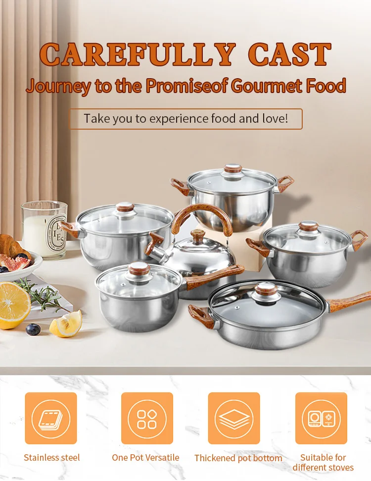 Multi-function Stainless Steel Non-stick Cookware Sets With Handle For ...