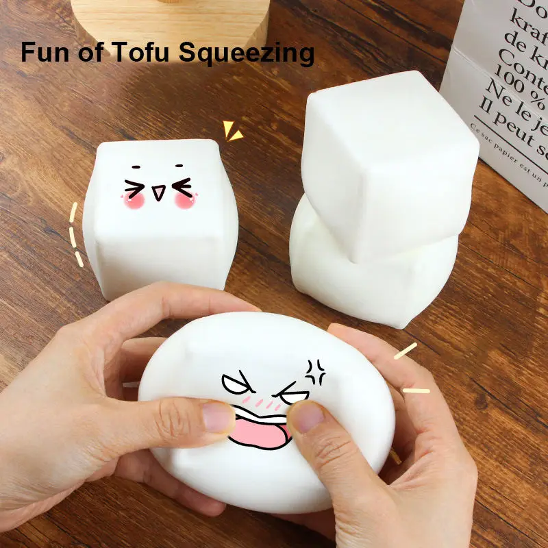 Squeezed Tofu Soft Shaping Random Deformation Soft Squishy Stretchy Toy ...