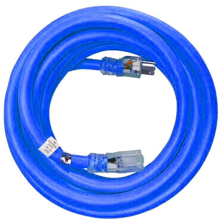 Outdoor Extension Cord - 10/3 SJTW Heavy Duty BLUE Extension Cable with ...