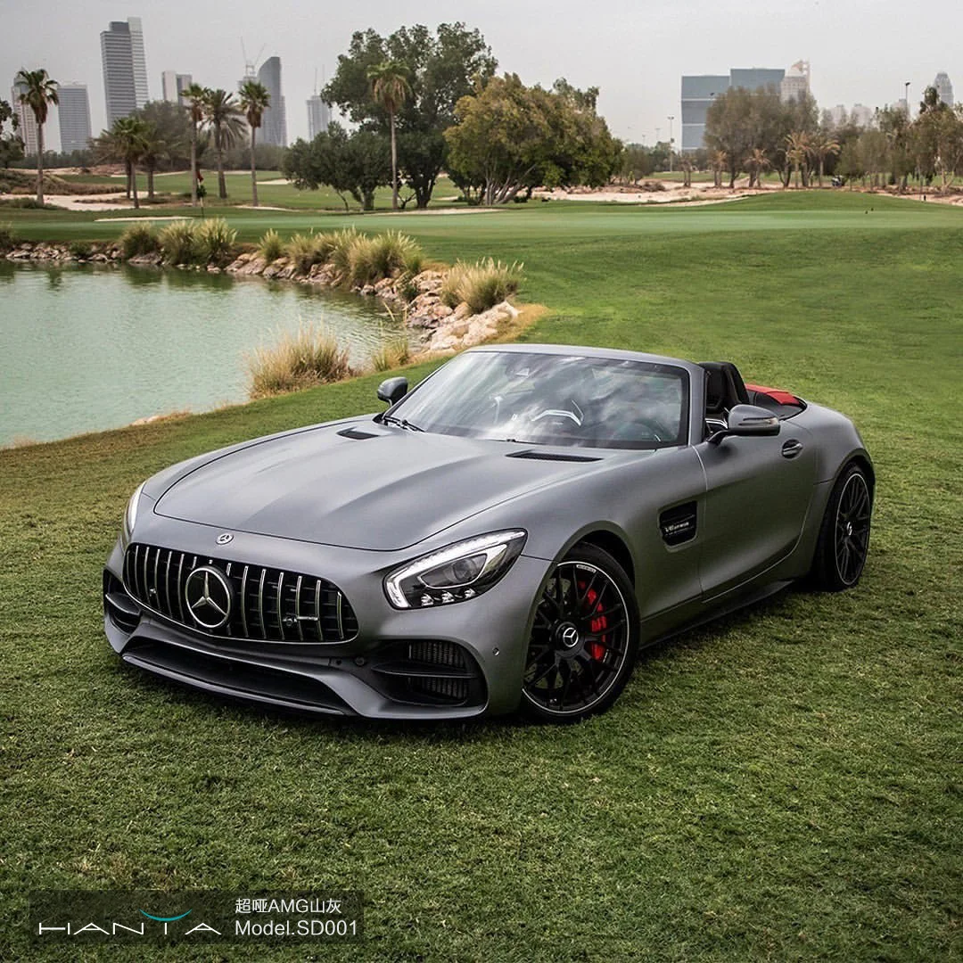 Auto Body Wrapping Sticker Vinyl Wrap Super Matte AMG Gray PVC Car ...