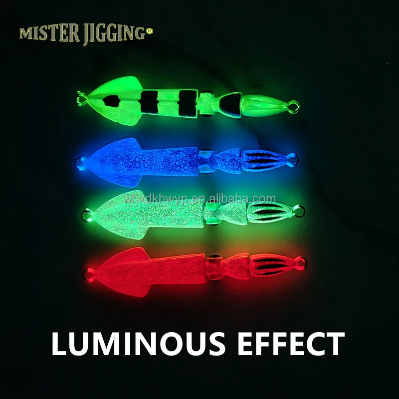 MISTER JIGGING 100g 200g 300g 400g 500g Fishing Luminous Squidjig Hard ...