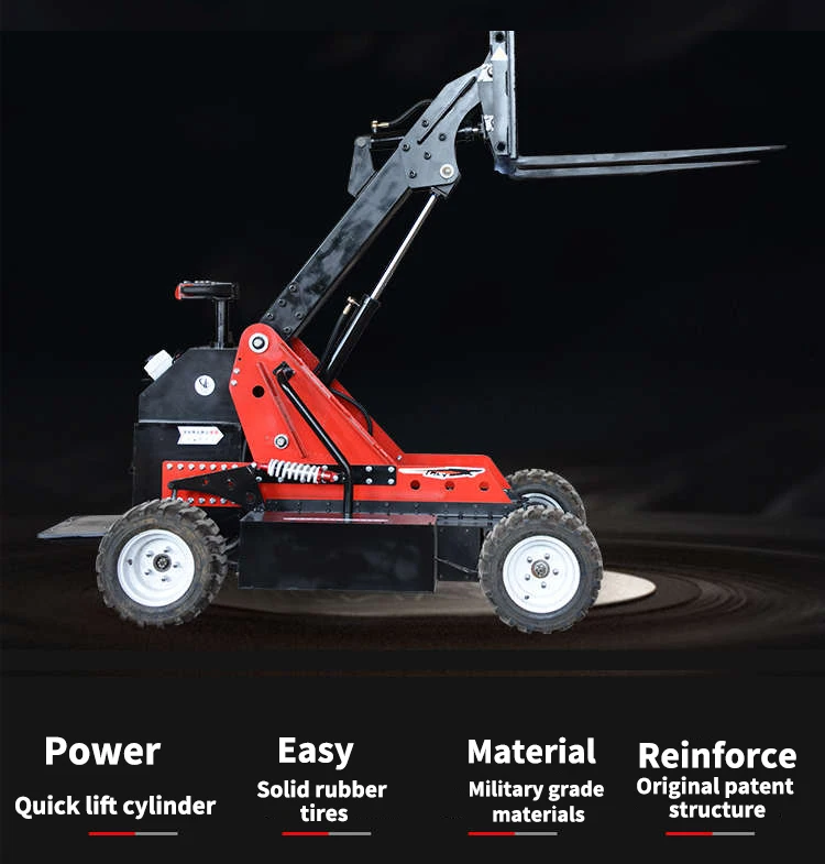 1 Ton Mini All Terrain Forklift 4x4 Electric Forklift Lithium Battery ...