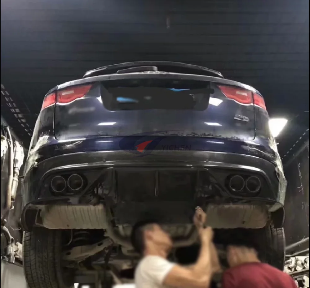 For 2015-2018 Jaguar F-pace Rear Bumper Carbon Fiber Rear Diffuser ...
