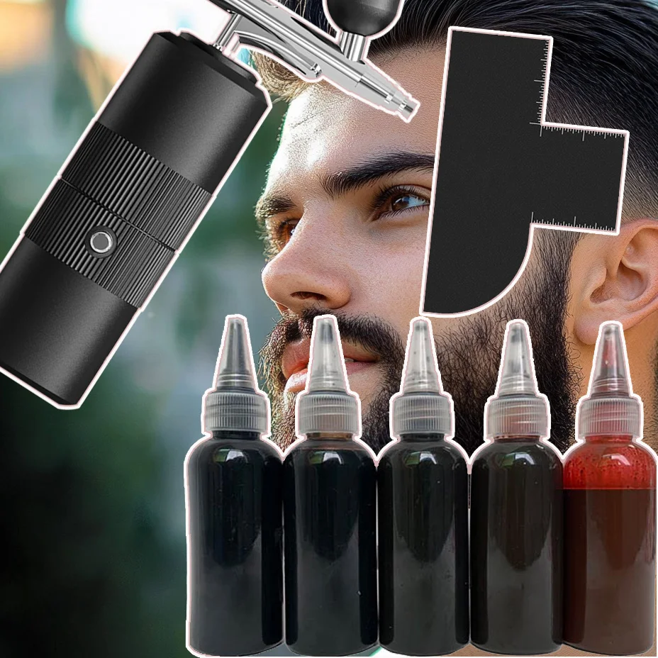 Hairline Enhancements Card with Airbrush Hair Dye Tool