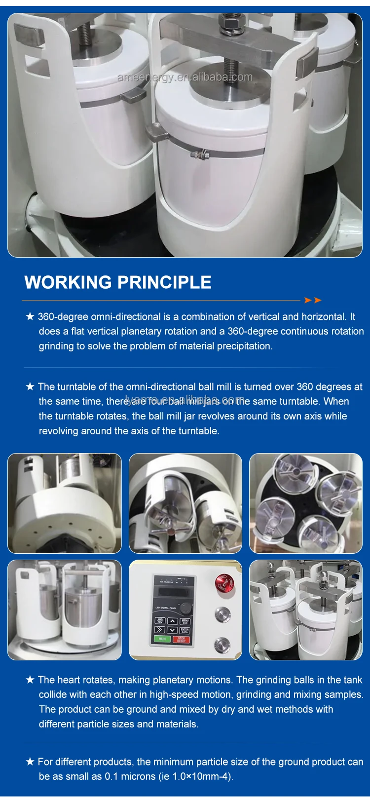 Laboratory Planetary Ball Milling Machine With 4 Ball Mill Jars - Buy ...