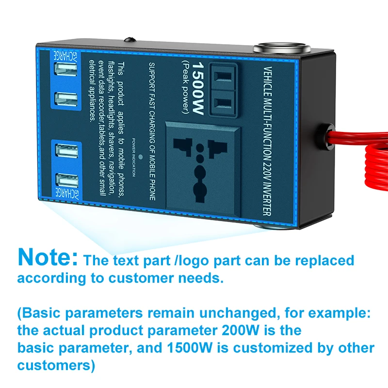 Custom Portable 200W Car Inverter - Reliable Power Converter