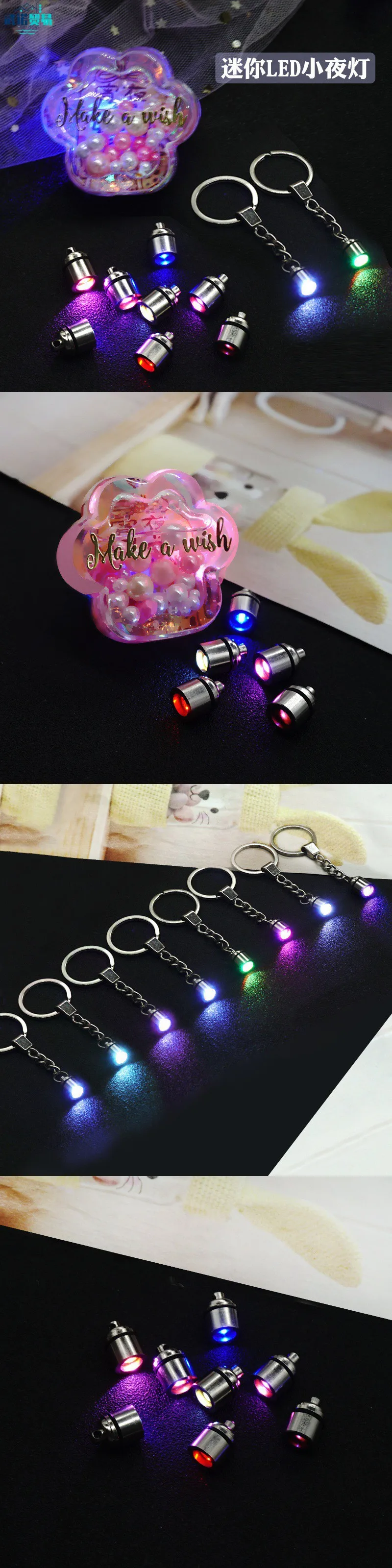 Mini LED Button Lights Little Battery Cordless Night Lighting Iron Kit ...