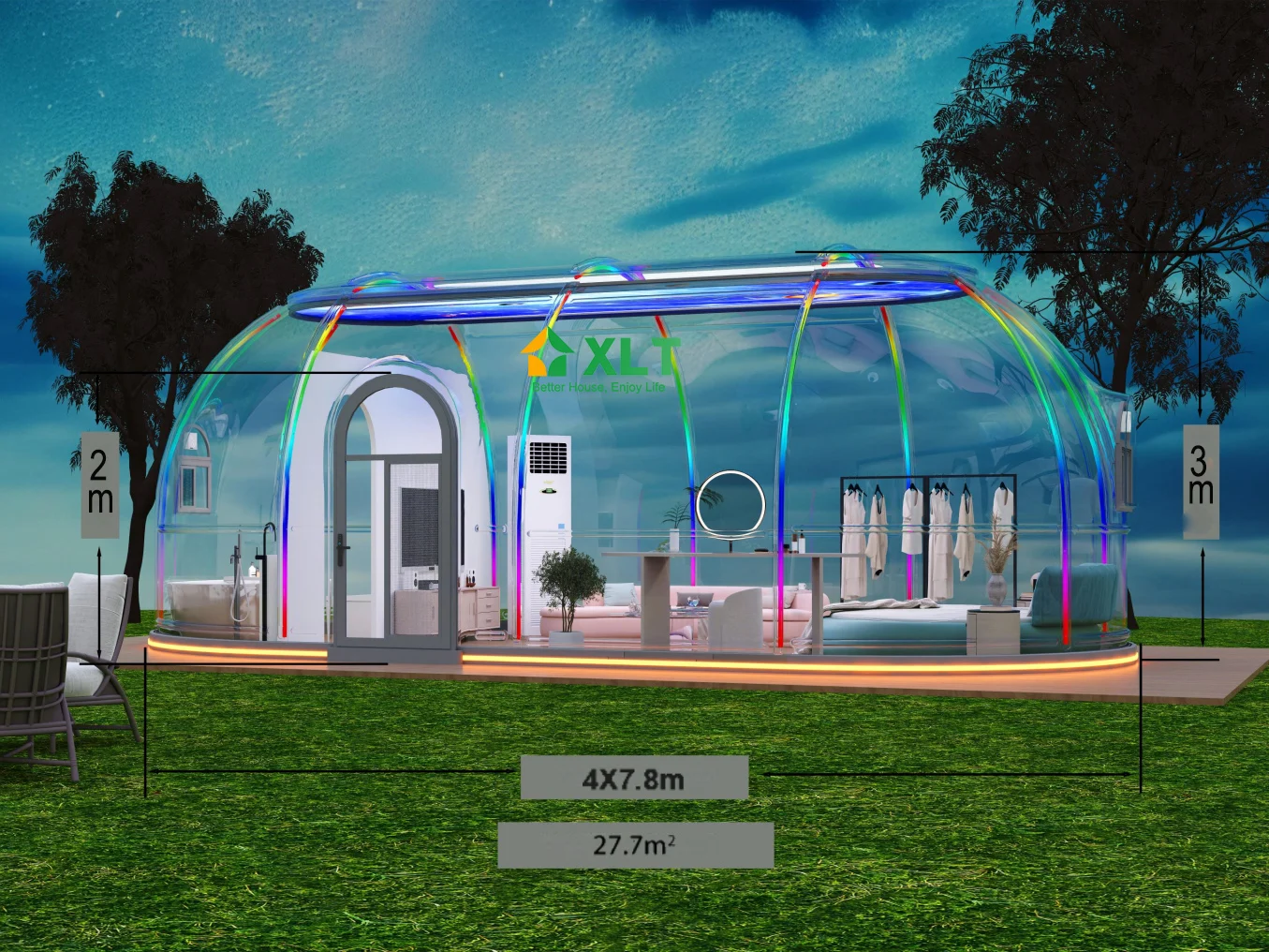 Modern Transparent Plastic Spherical Dome House for Camping