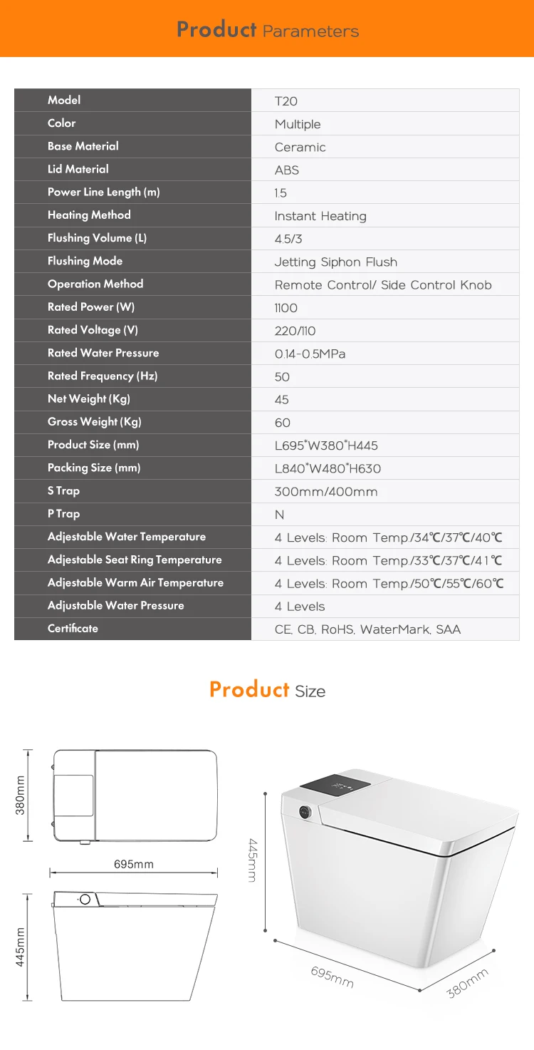 Modern High-end Automatic Bathroom Sanitary Wares Floor Intelligent ...