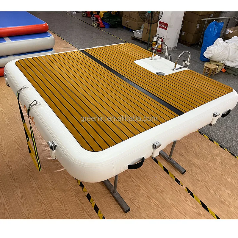 GREEN Inflatable Dock Deck - Floating Platform Float Dock