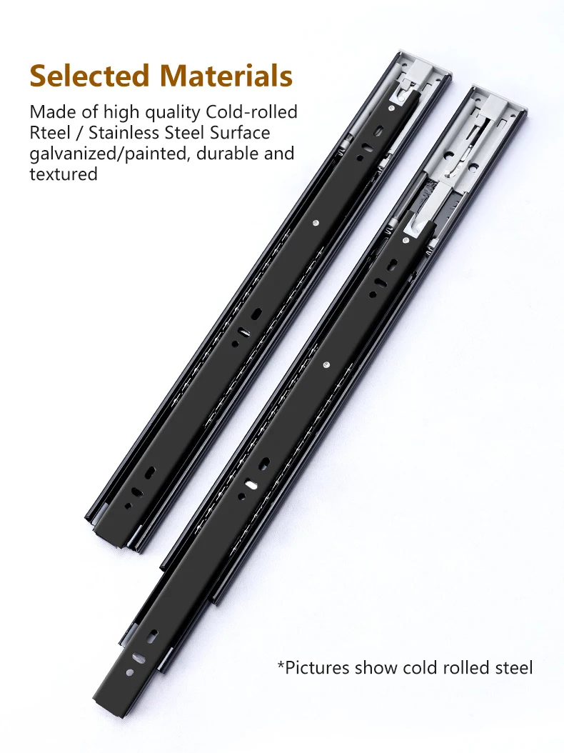 Full Extension Push Open 3-Fold Auto-Open Drawer Slide Telescopic ...