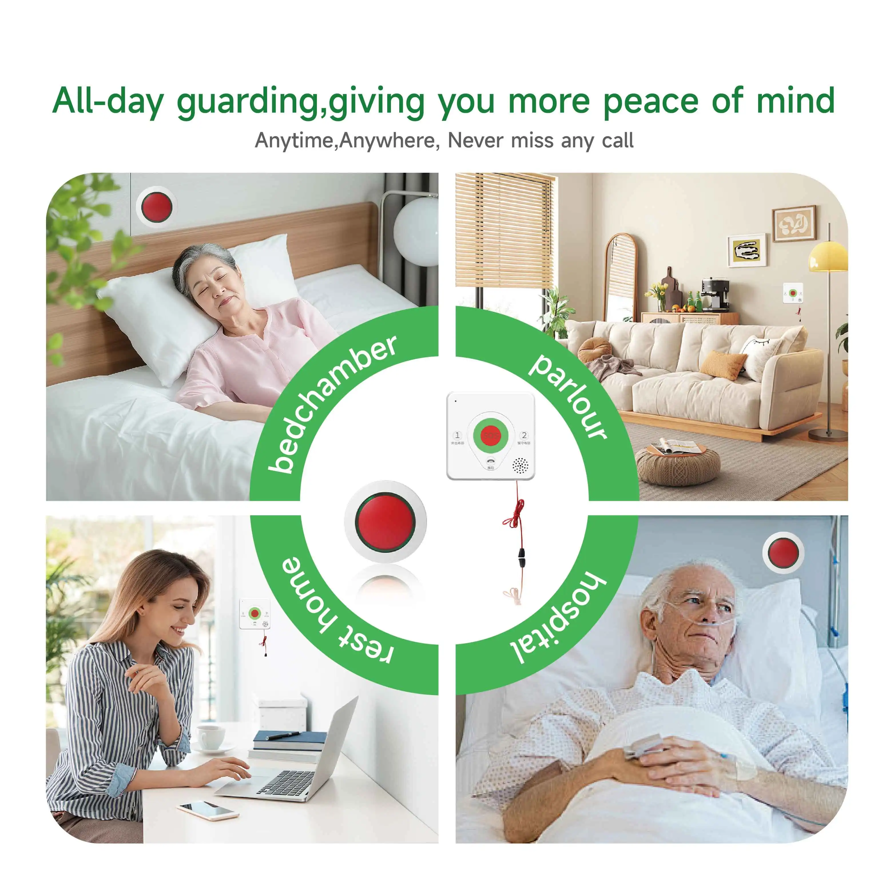 Wireless Call Button Alarm System, Suitable for Factories Families, the ...