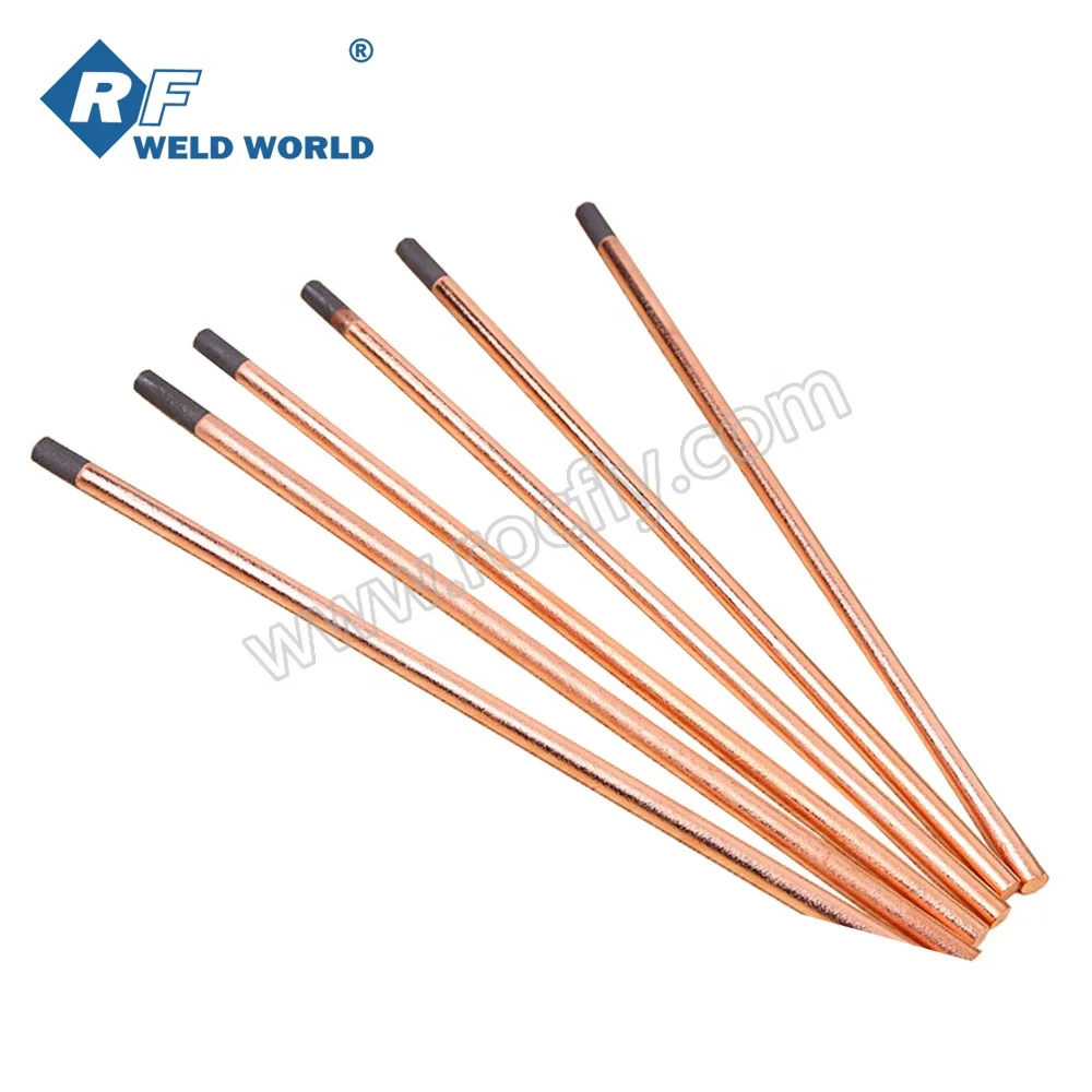 DC Copper Coated Pointed Arc Air Gouging Carbon Electrode Rod 9*305mm ...