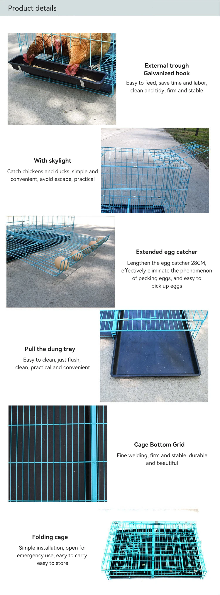 Egg Chicken Cage - Foldable Breeding Cages for Home Use