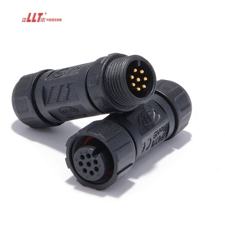 8pin M12 Led Ip68 Field Assembly Electrical Waterproof Connector 2 3 4 5 6 7pin - Buy Ip68 ...