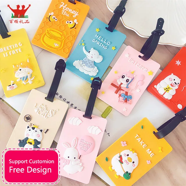 Custom Cute Cartoon Luggage Tag Cartoon Silicone Boarding Pass With ...