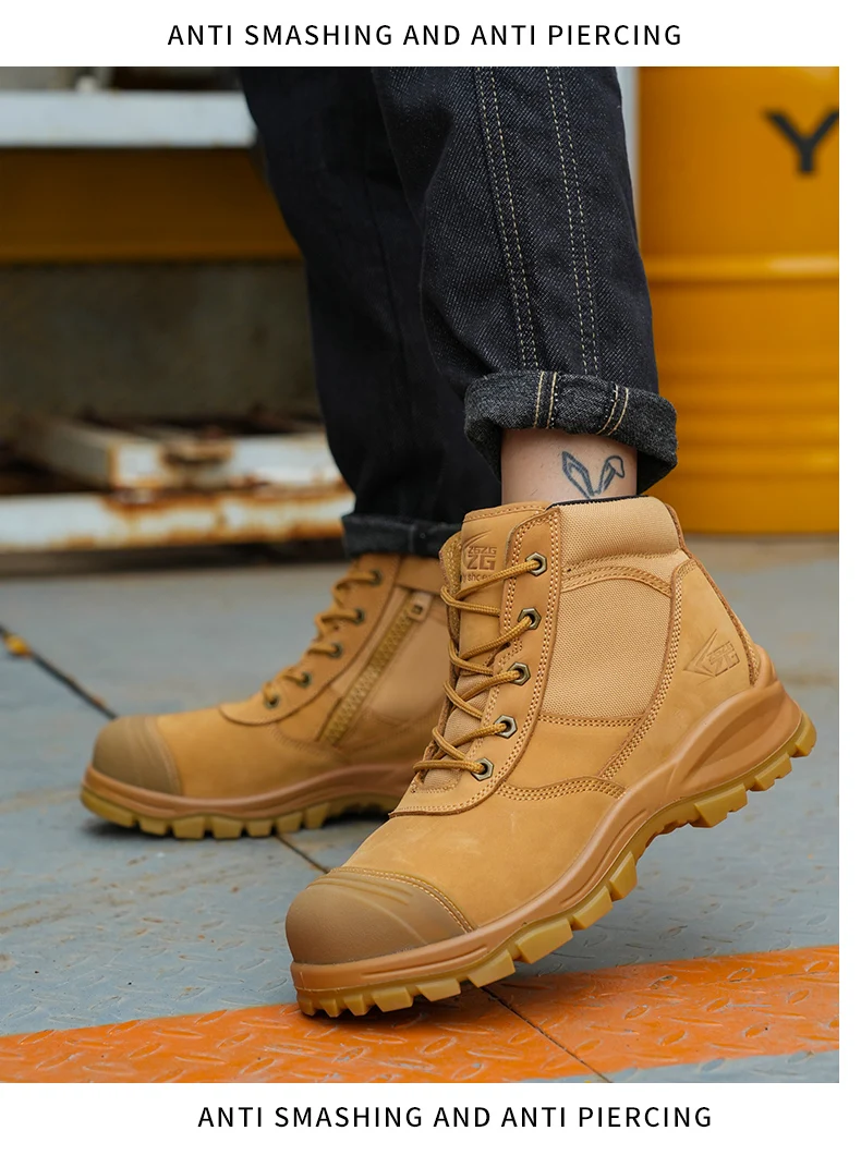 Durable Nubuck Leather Safety Shoes for Mining & Construction
