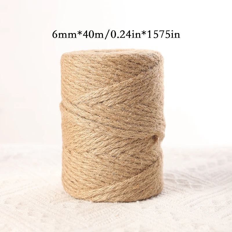 6mm*40m Natural Jute Twine String Rope Hemp Cord Roll Rope For Wedding ...