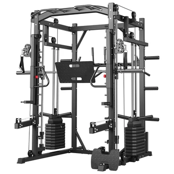 Gym Multi-function Station Cable Crossover Smith Power Rack Squat ...