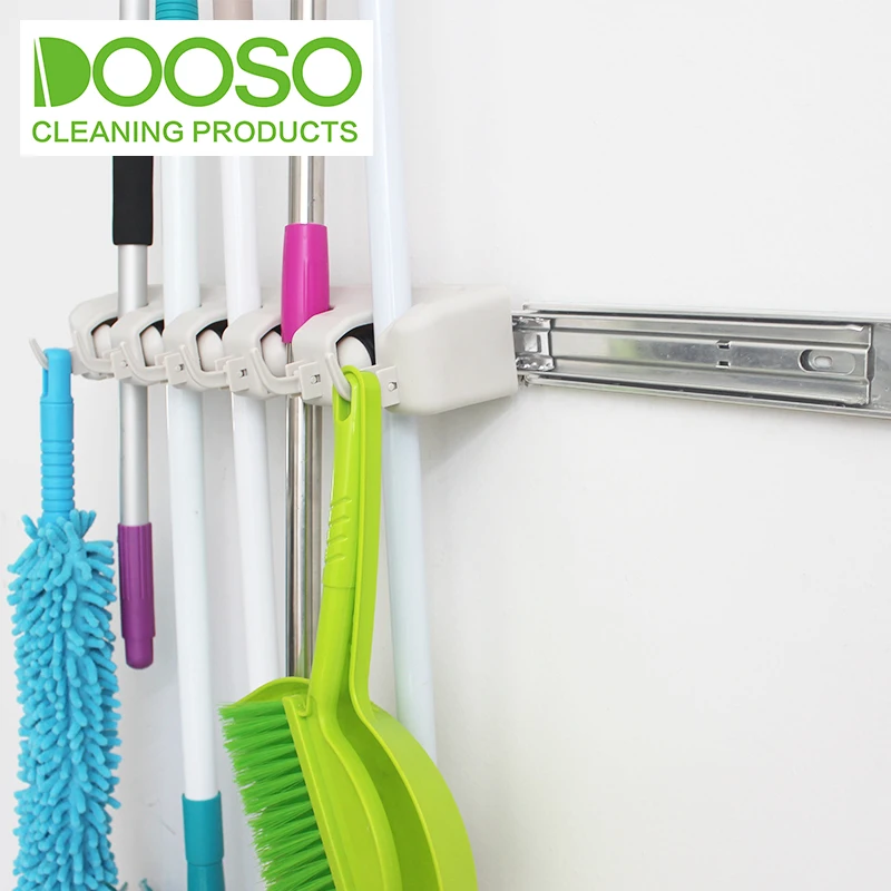 6 Racks and 5 Hooks Mop and Broom Holder Wall Mount