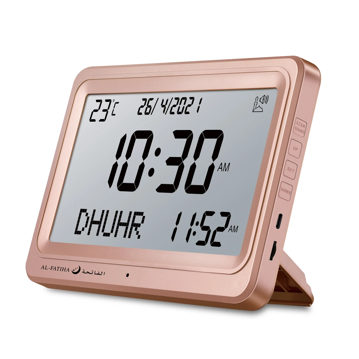 AL-FATIHA LCD Azan Clock FAJ-113 - Minimalist Muslim Desk Clock with ...