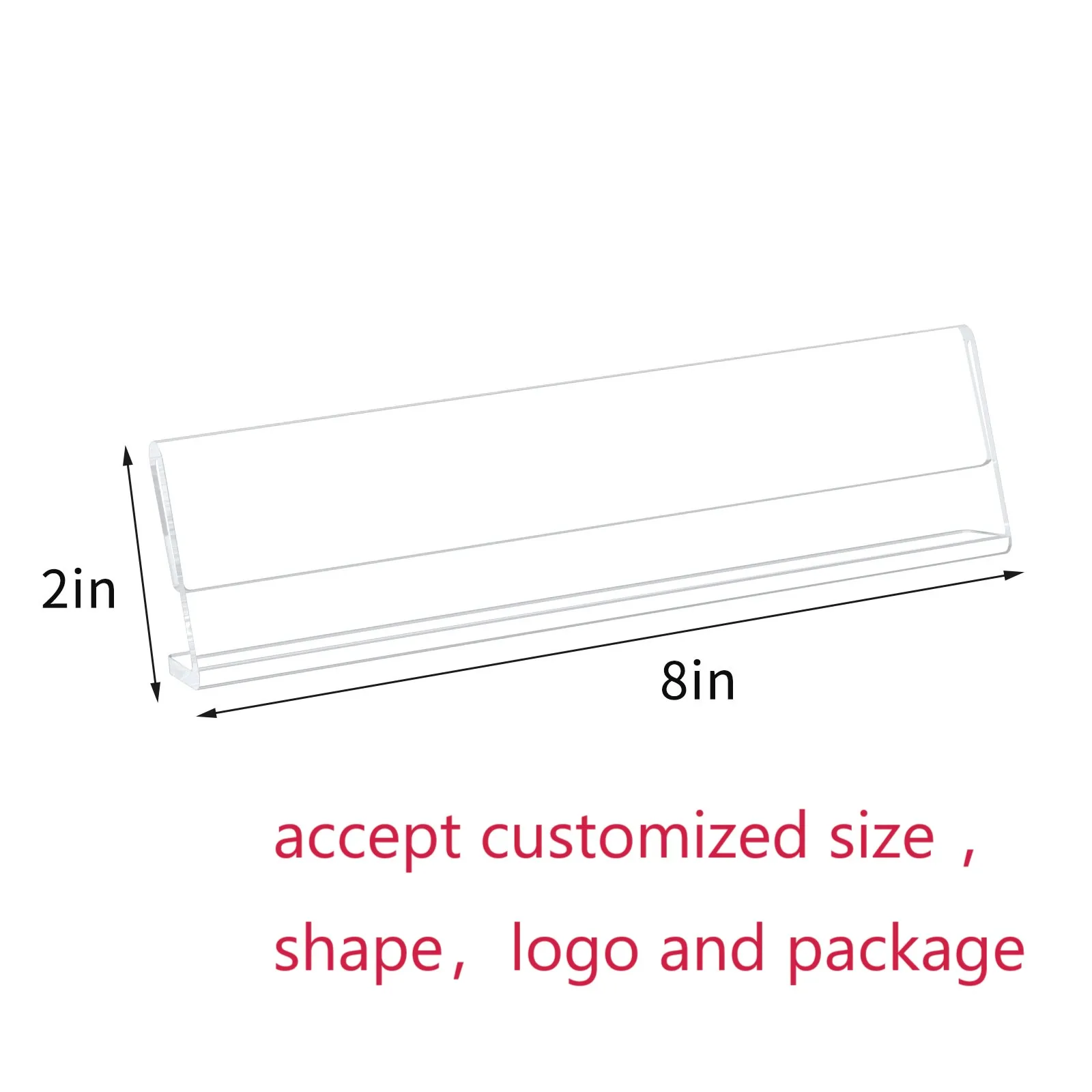 Custom L Shape Clear 8x2 Inch Acrylic Meeting Room Table Tent Card ...