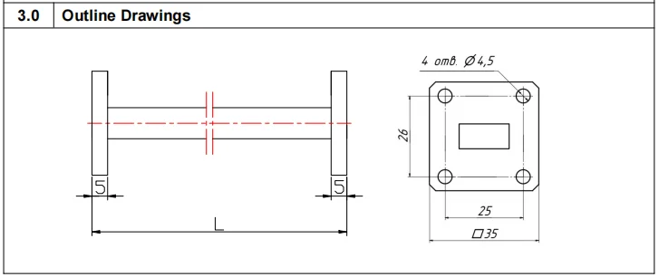 WR62 600mm flexible waveguide microwave waveguide flexible GOST flange ...