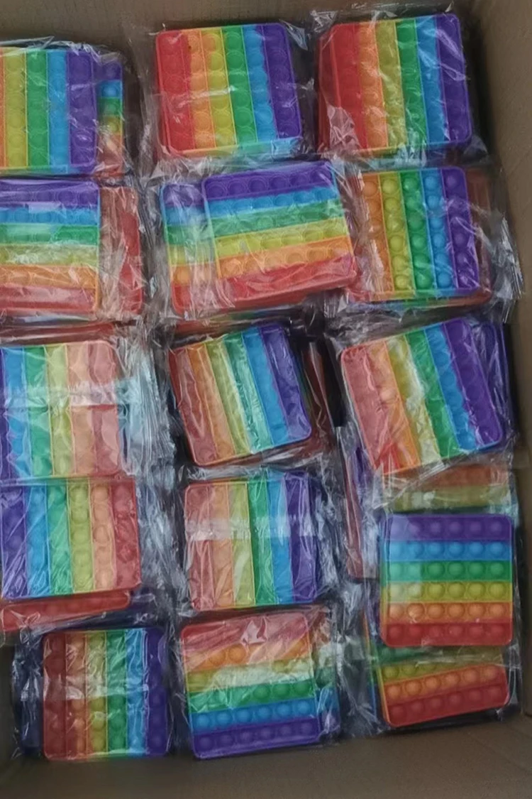 Children Silicone Push Pop Bubble Sensory Fidget Toy Stress Reliever ...