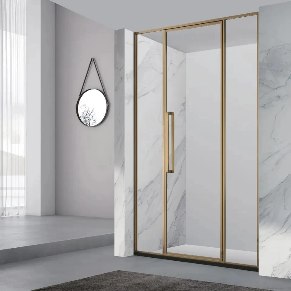 Modern 90x90 Square Shower Stall with Sliding Glass Enclosure