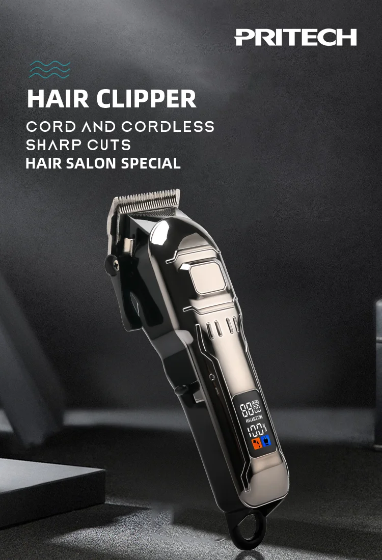 Pritech máquina de cortar cabelo, elétrica, alta qualidade, barbeiro profissional, sem fio ...