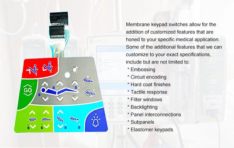 Custom Silicone Rubber Buttons Tactile Membrane Switch With Female ...